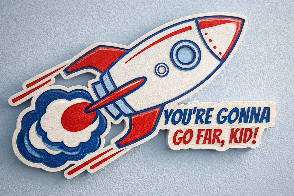 Easel - kid's rocket sign